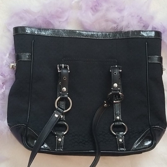Coach | Bags | Coach Black Purse Signature C Design With Straps | Poshmark